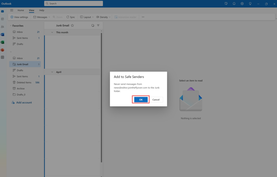Outlook Mail Whitelisting Guide - Join The Flyover